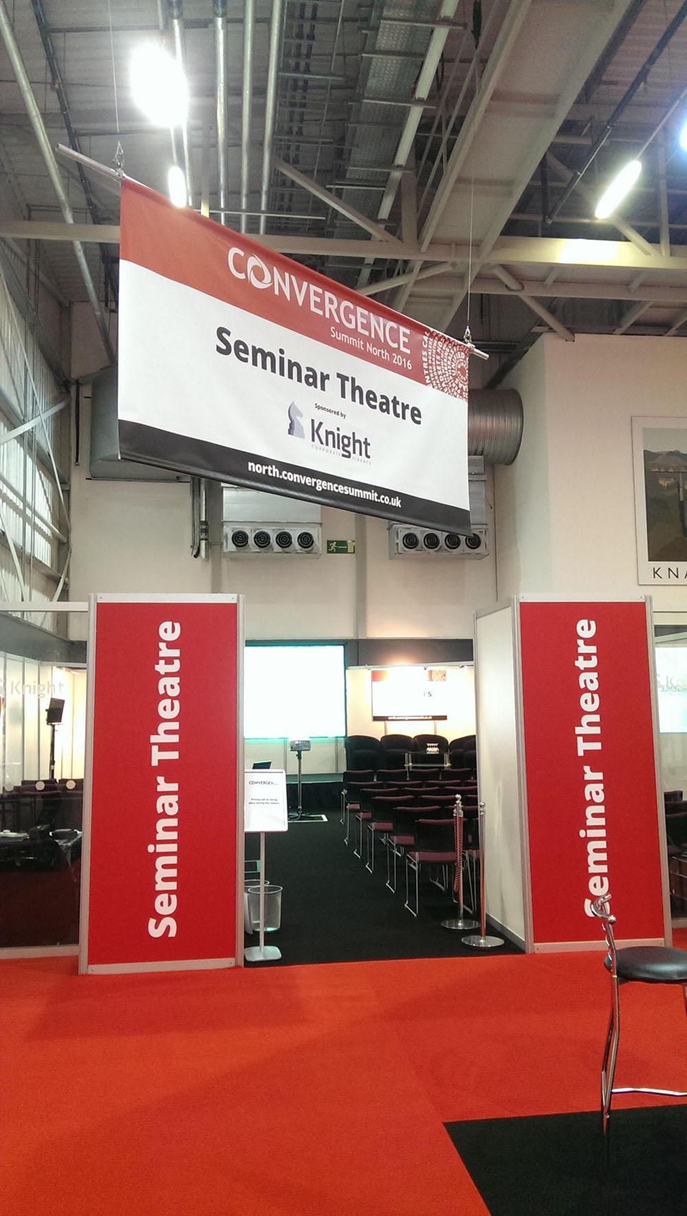 Conference-event-signs-and-hanging-banner - De-Signs Harrogate