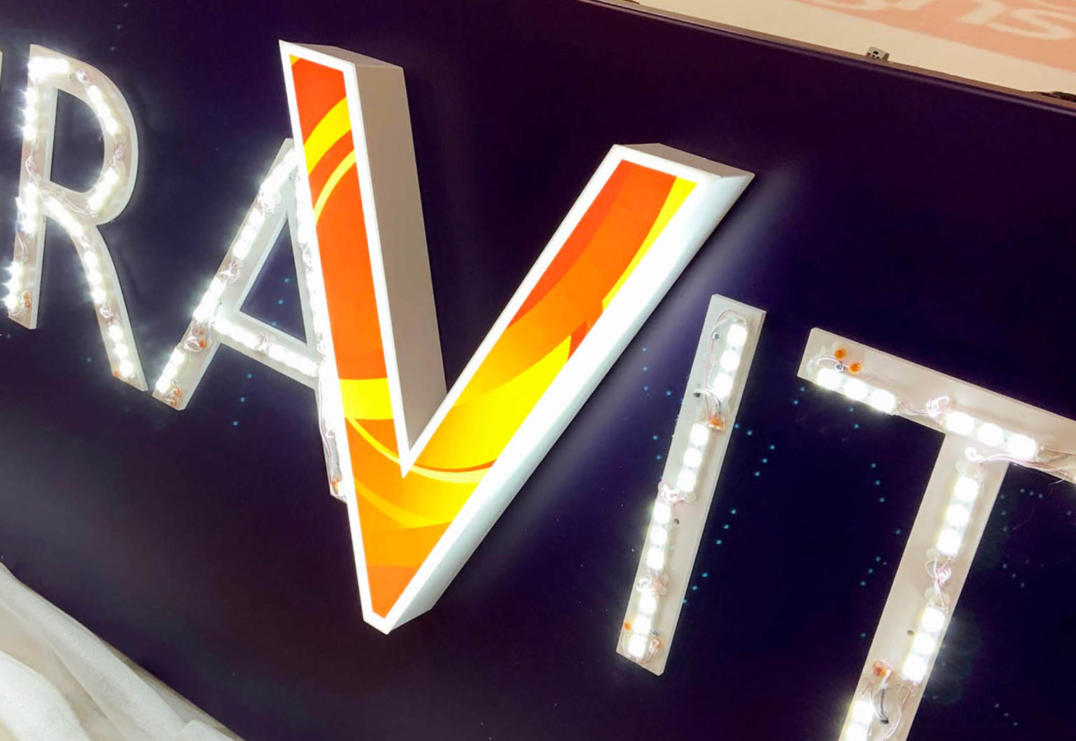 Gravity-3d-internally-lit-illuminated-letters - De-Signs Harrogate
